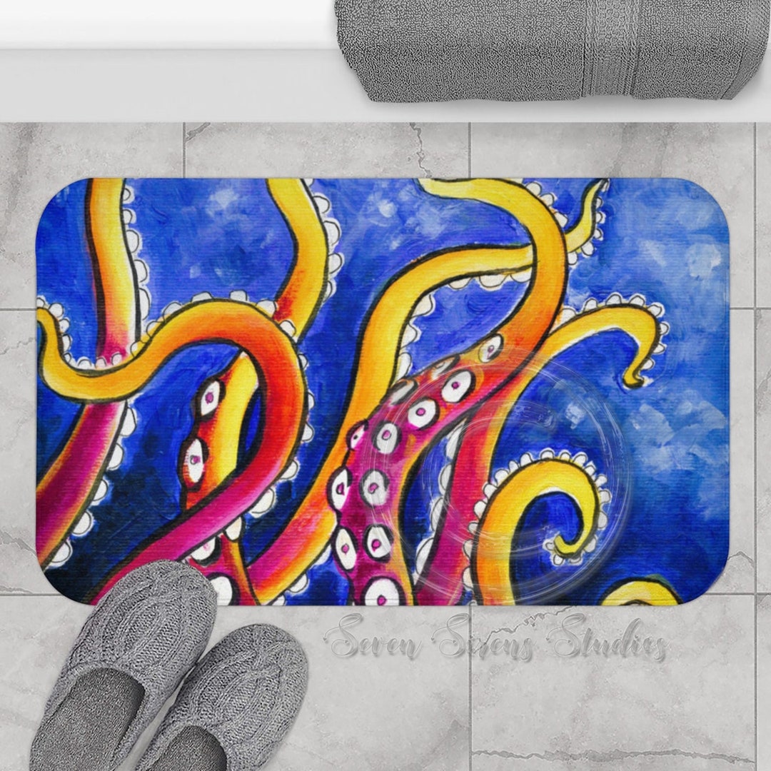 Colorful Tentacles Octopus Bath Mat - Etsy
