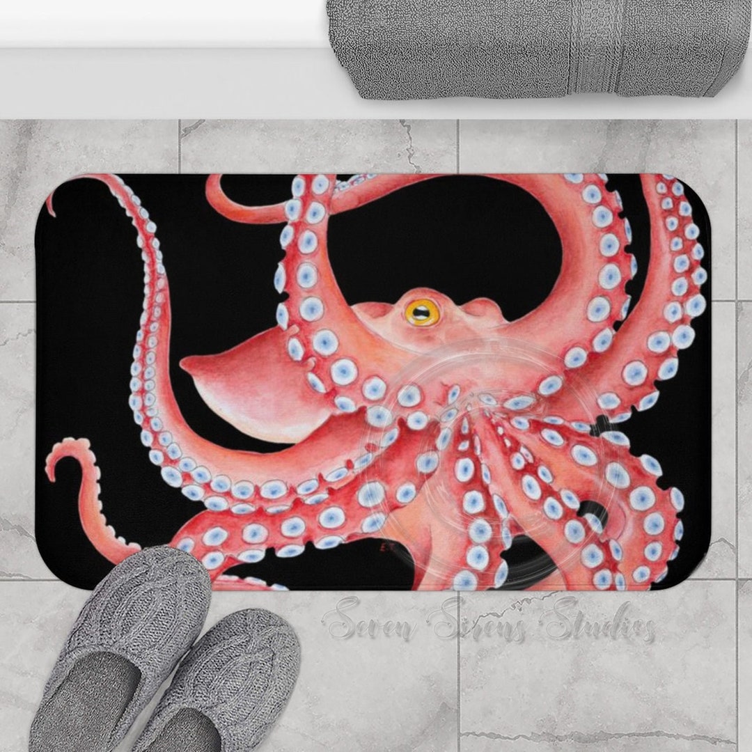 Red Octopus Tentacles Dance Bath Mat - Etsy