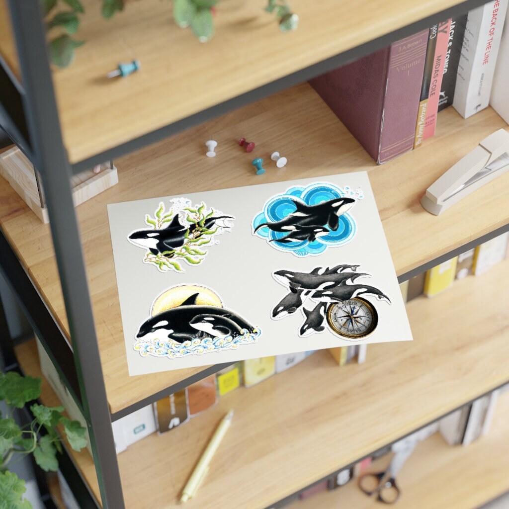 Orca Killer Whale Art Set Sticker Sheets | Etsy