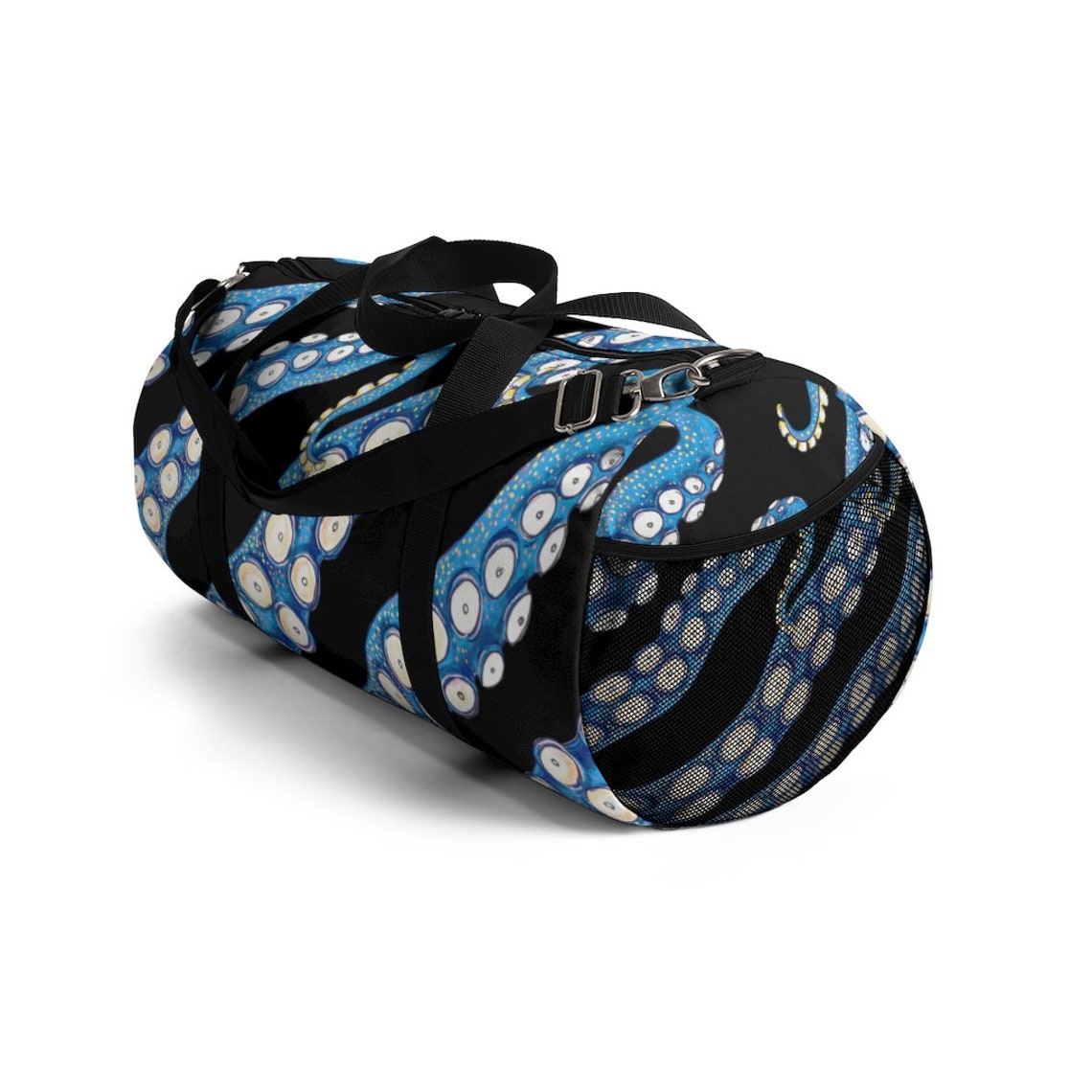 Blue Octopus Black Duffle Bag - Etsy