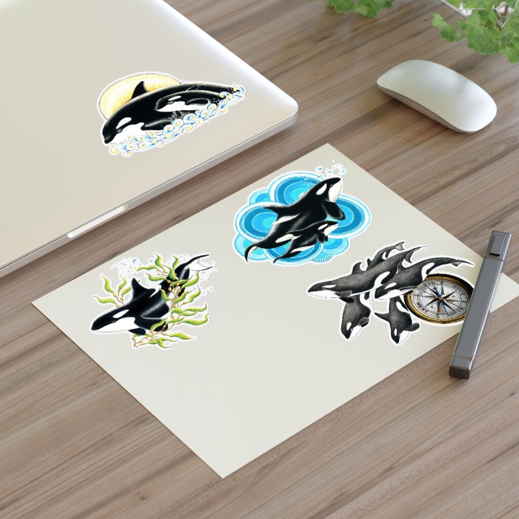 Orca Killer Whale Art Set Sticker Sheets | Etsy