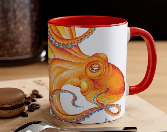 Octopus Mugs Pottery // Octopus Mugs, Octopus Gifts, Coffee Mugs, Ocean ...