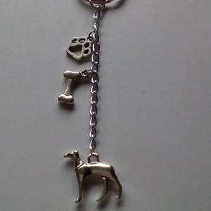 Greyhound, Whippet, Lurcher Dog Charm Key Ring, Key Chain - Etsy UK