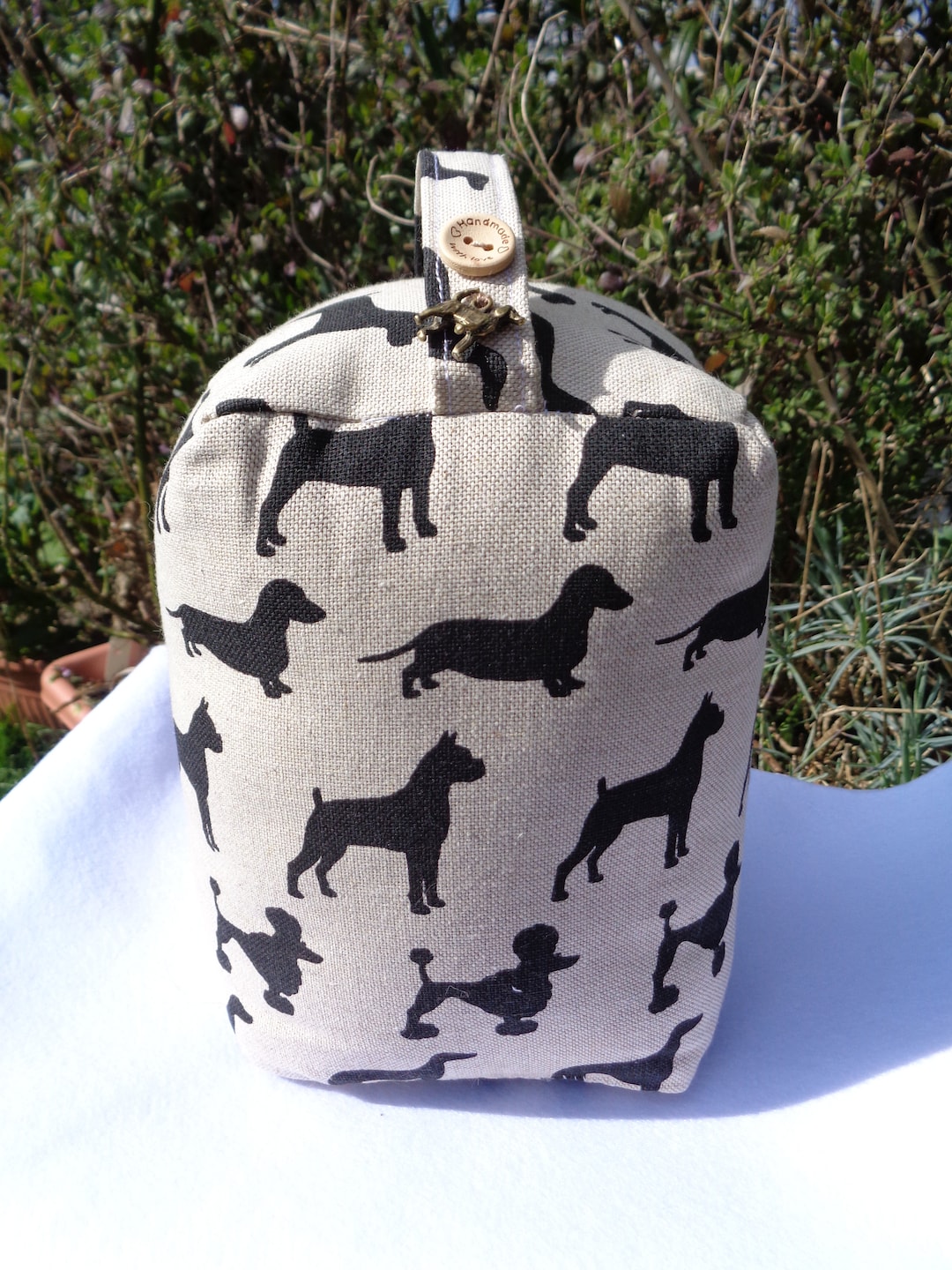Hand Made Dog Print Fabric Door Stop Poodle Sausage Dog - Etsy UK