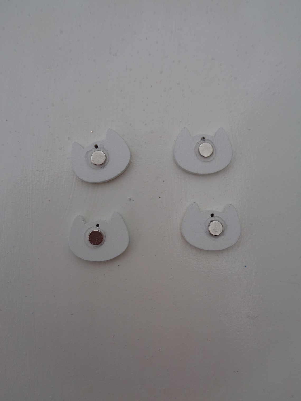Wooden Button Cat Face Fridge Magnets Multi-coloured X 4 - Etsy UK