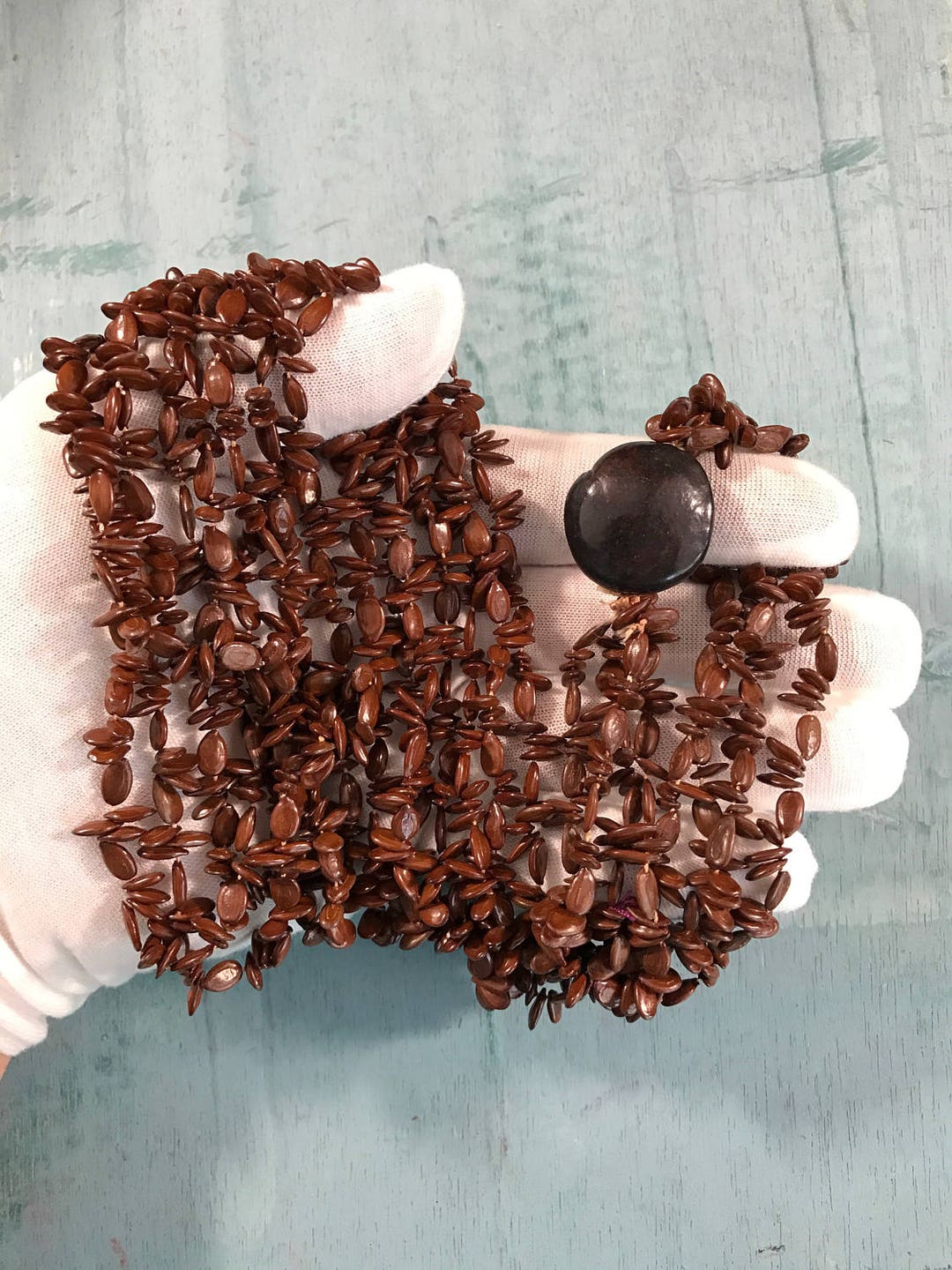 32 BEAUTIFUL Hawaiian Brown Seashell Lei Kukui Nut and Seed Necklace ...