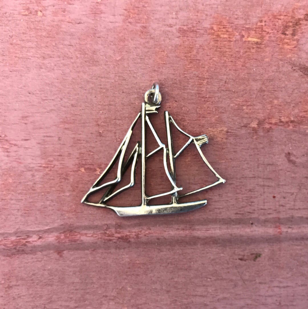 Sailboat Ship Sterling Silver Yacht Cruise Sails Boat Pendant Charm for ...