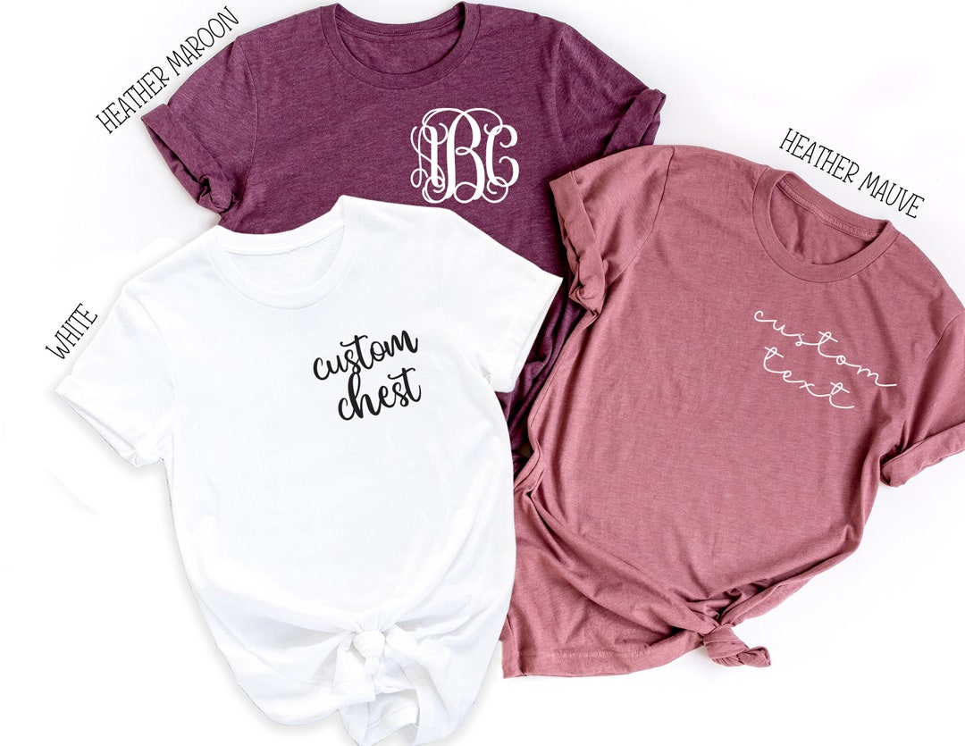 Custom Left Chest Script Shirt, Your Text Here Script Left Chest ...