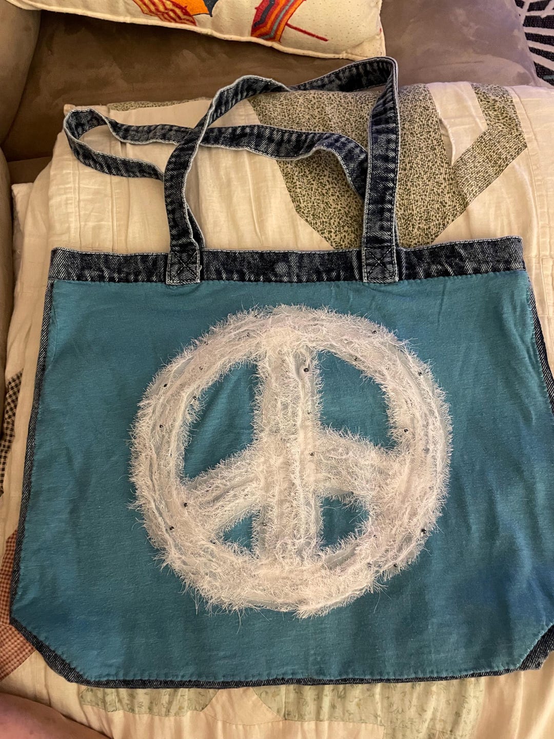 Jean Purse - Peace Sign - Etsy