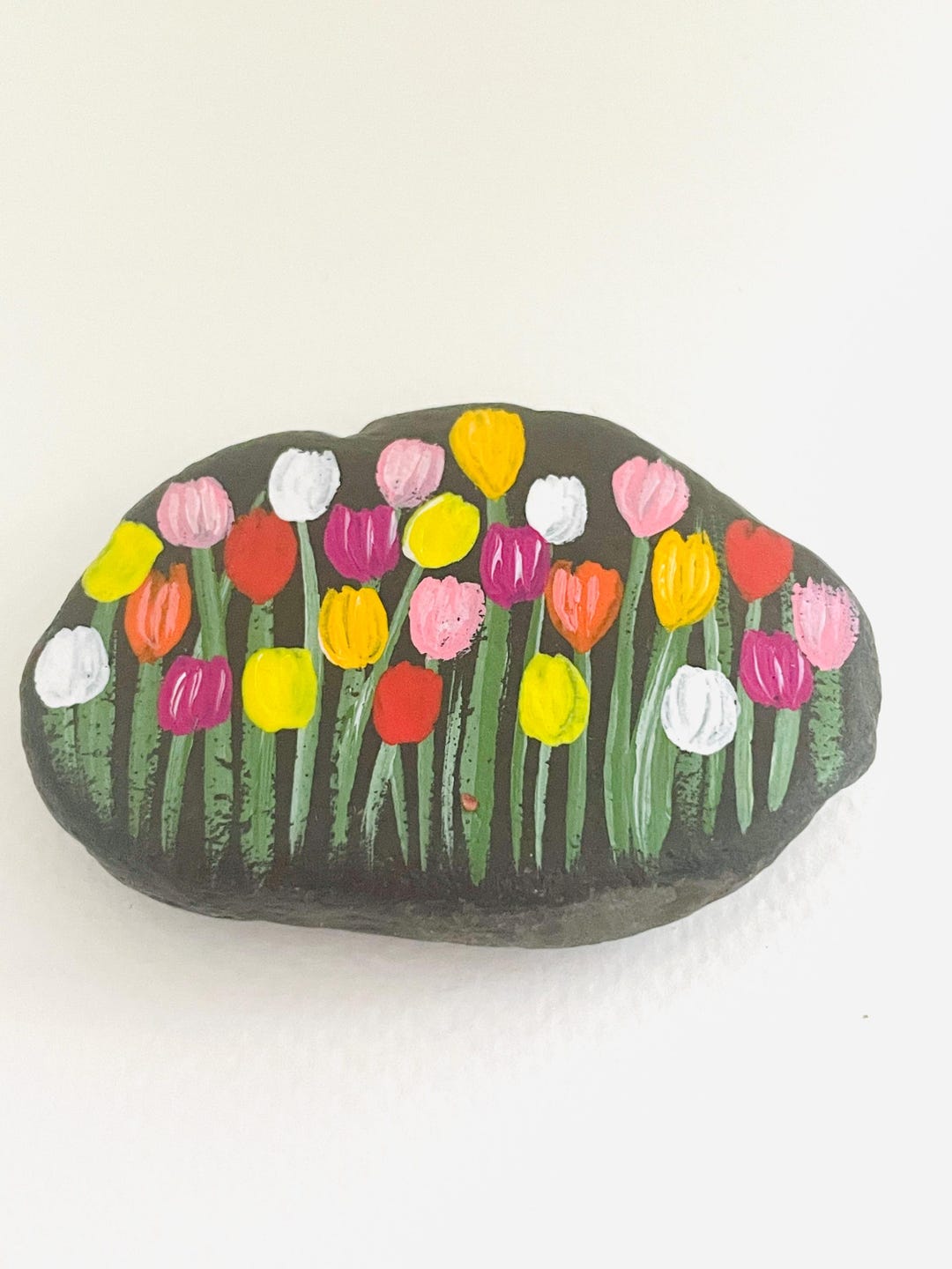 Tulip Garden Large English Sea Slate Magnet - 0ne of a Kind - Etsy