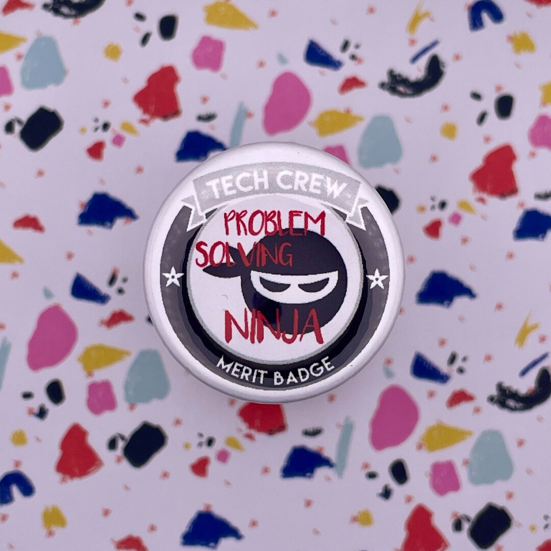Problem Solving Ninja Merit Badge, 1-1/2" Pin Back Button, Backstage ...