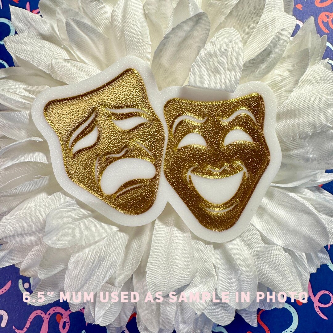 Large Theatre Masks Homecoming Trinkets GOLD, Drama Trinkets, Senior ...
