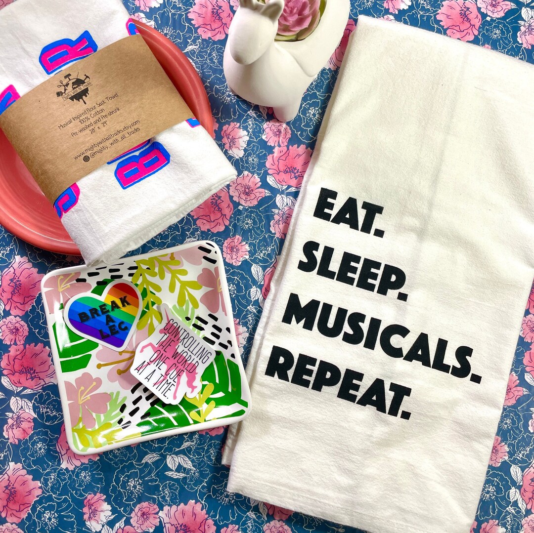 Musicals Repeat Musical Theatre Kitchen Towel, Showtunes, Musical ...