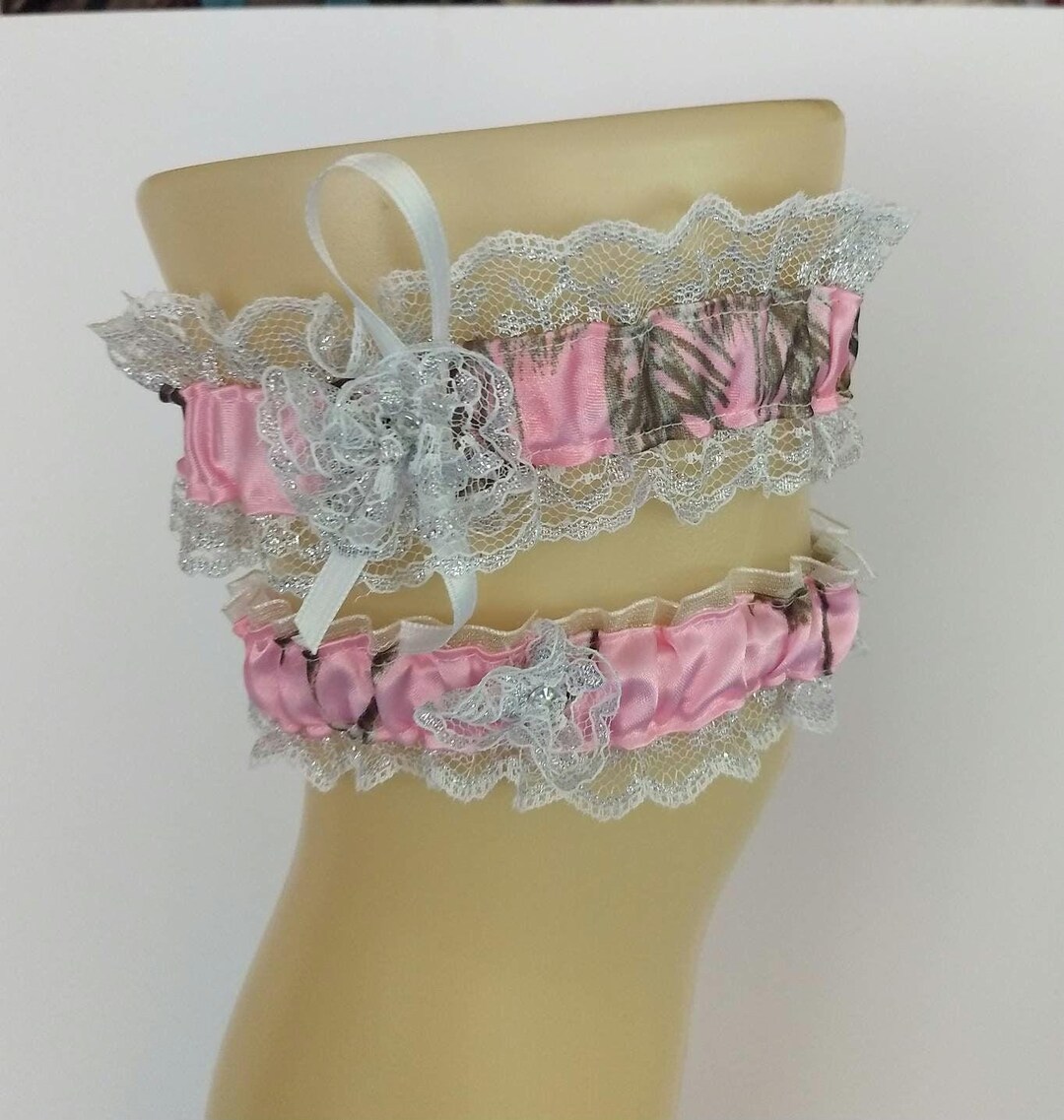 Camo Wedding Garters With Lace, Custom Color Options - Etsy