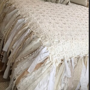 Shabby Chic Bedspread Vintage Crochet Blanket Afghan Boho Granny Cottage Bedding - Etsy