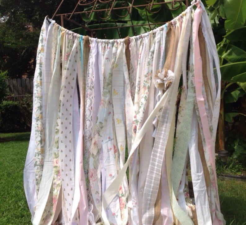 Rustic Garland Burlap and Lace Boho Ribbon Fabric Backdrop - Etsy