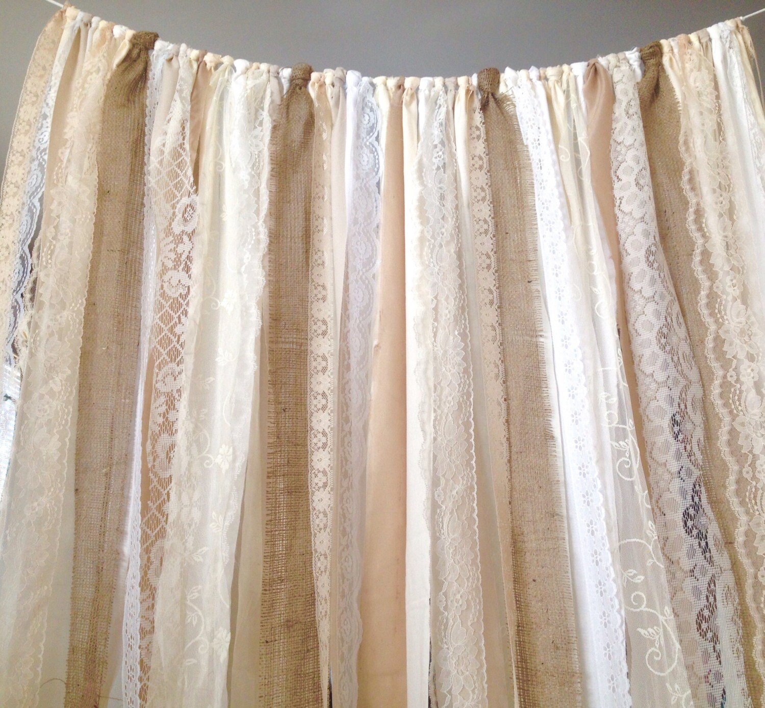 Burlap Curtains With Lace