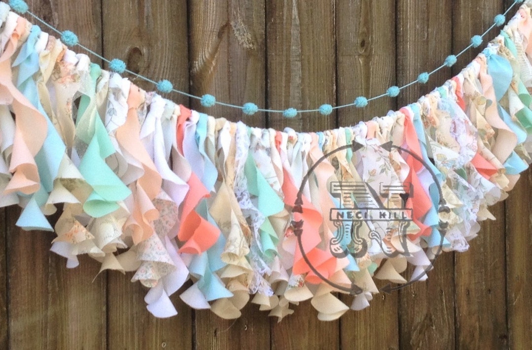 Curly Ribbon Curtain Shabby Chic Valance Mint Lavender Curly Willow ...