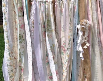 Shabby Chic Boho Rustic Fabric Garland Backdrop Ribbon - Etsy