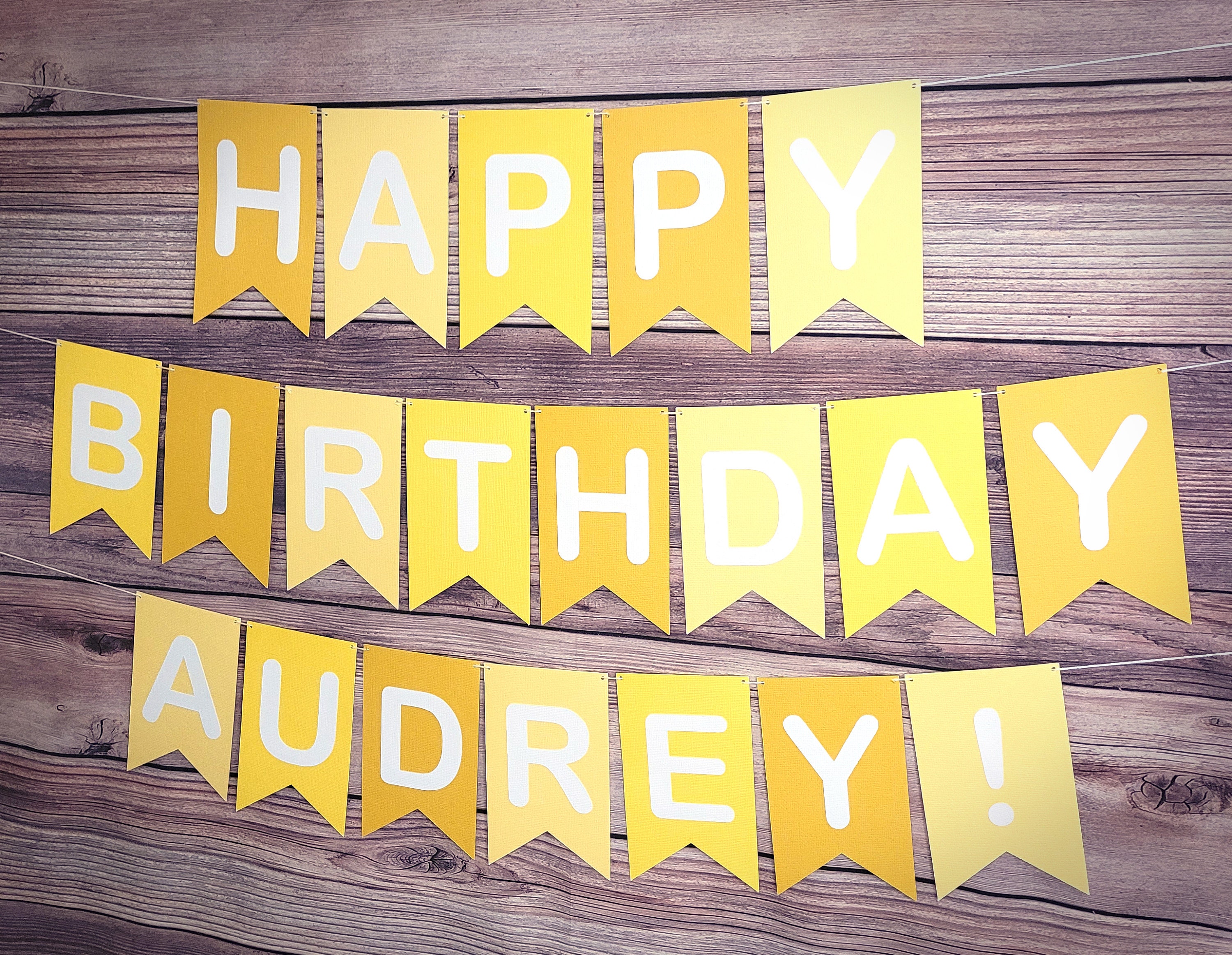 Happy Birthday Banner, Happy Birthday Yellow Banner, Girls Birthday ...