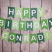 Happy Birthday Banner, Happy Birthday Green Banner, Boys Birthday ...