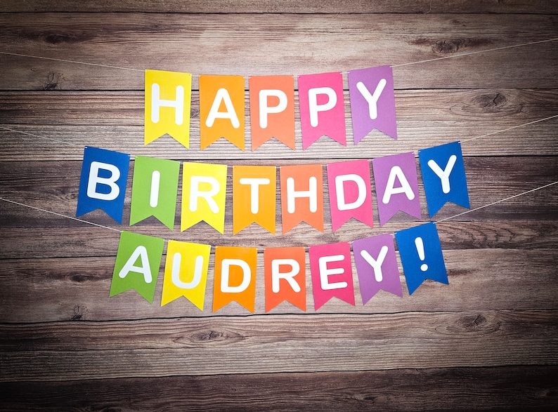 Happy Birthday Banner, Happy Birthday Rainbow Banner, Girls Birthday ...