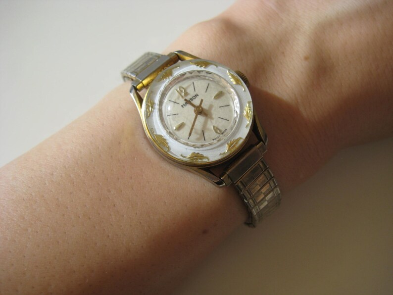 MANSON Swiss Mechanical Vintage Gold plated watch | Etsy