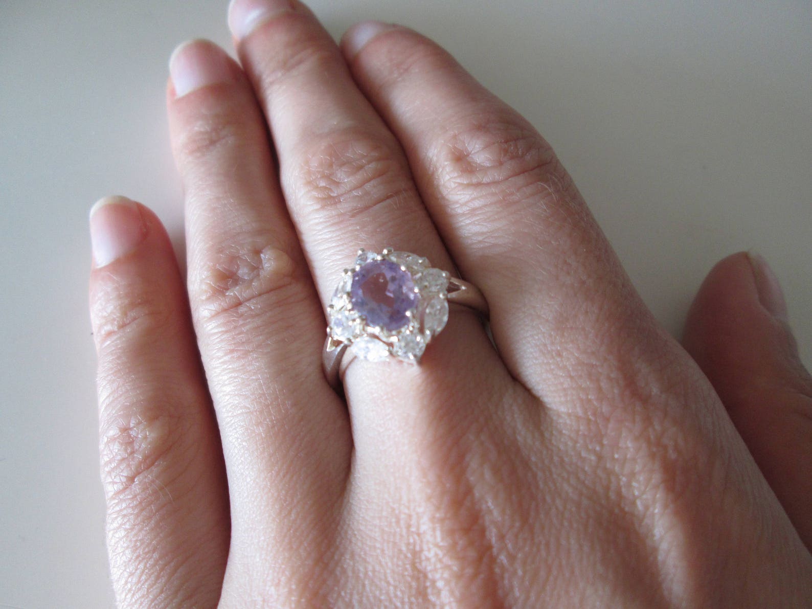 New JC 925 Sterling Silver Vintage CZ Ring With Purple and - Etsy