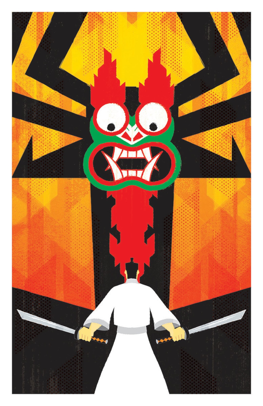 Samurai Jack Vs Aku Print 11x17 - Etsy