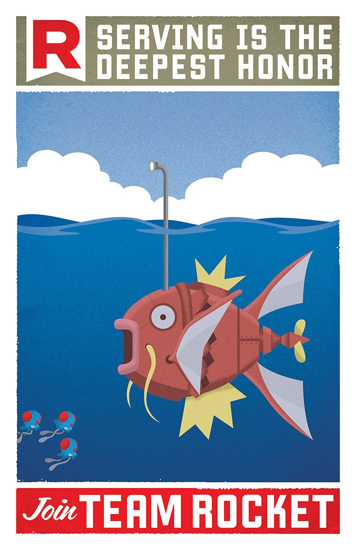 Team Rocket Recruitment Poster (magikarp Submarine) 11x17 Print - Etsy UK