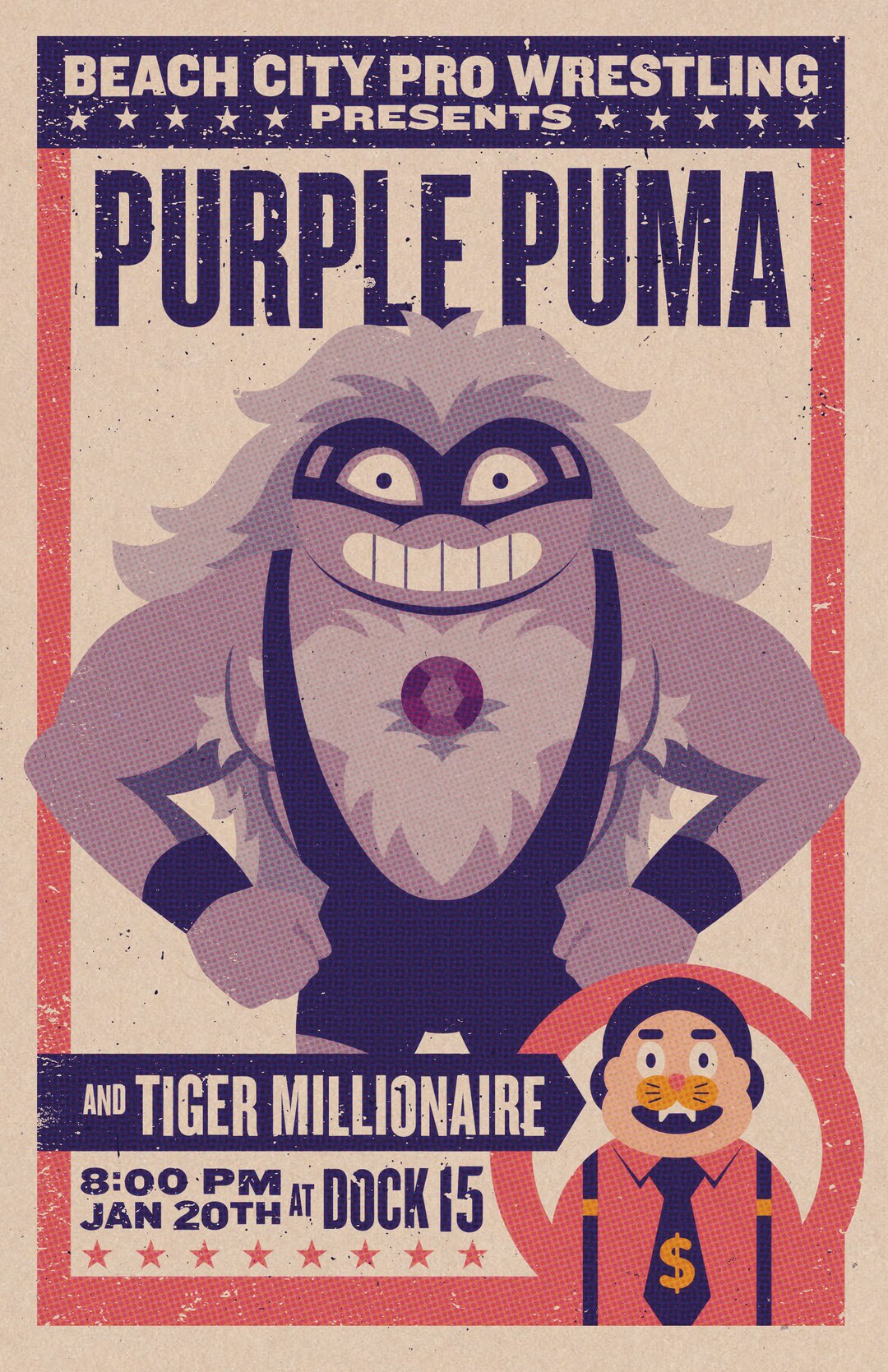 Purple Puma Print 11x17 - Etsy