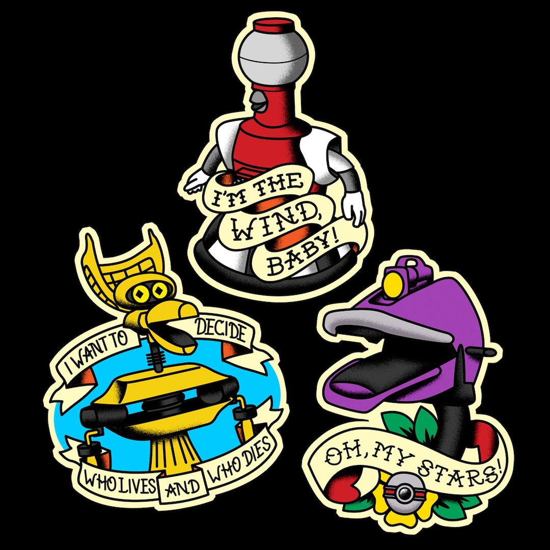 MST3K Sticker Set 1: Tom Servo, Crow and GPC Flash Tattoo Style ...