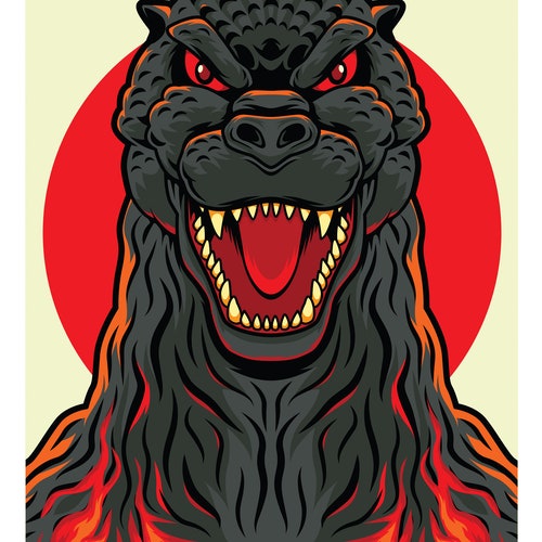 Godzilla 11x17 Print heisei - Etsy
