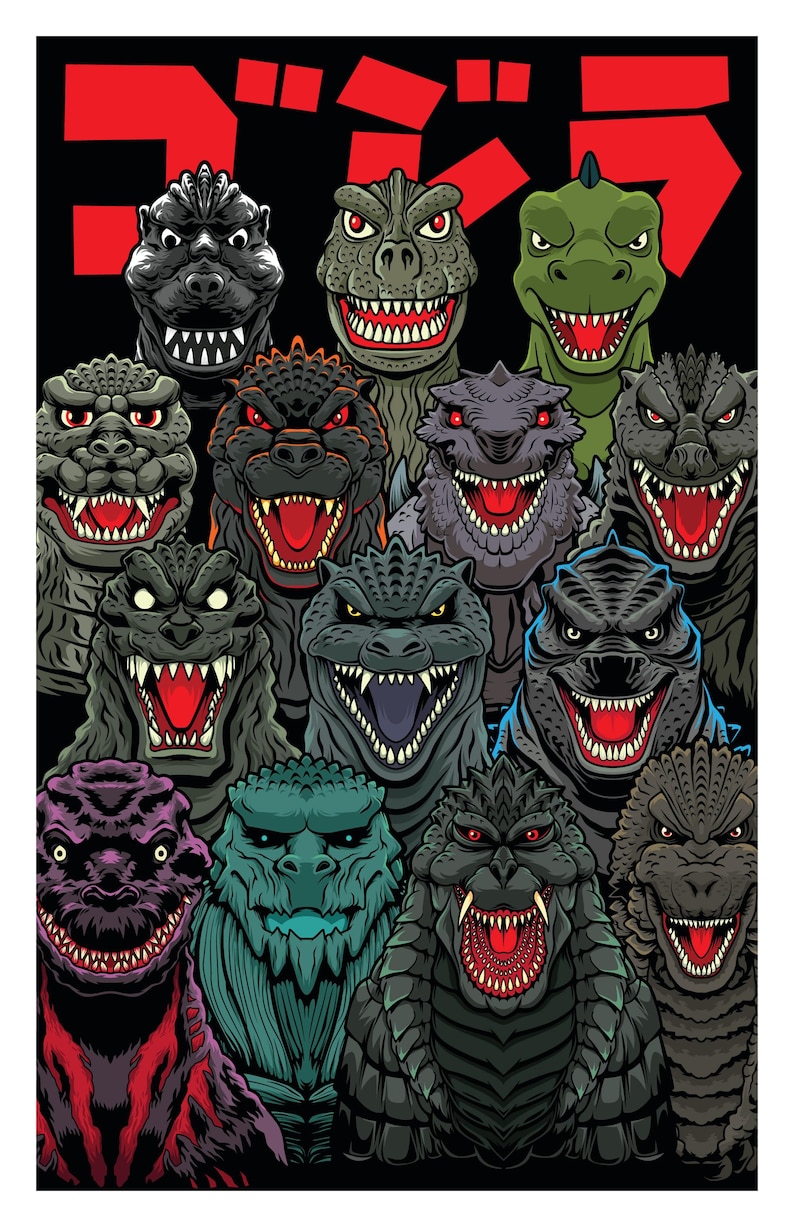 History of Godzilla 11x17 Print - Etsy