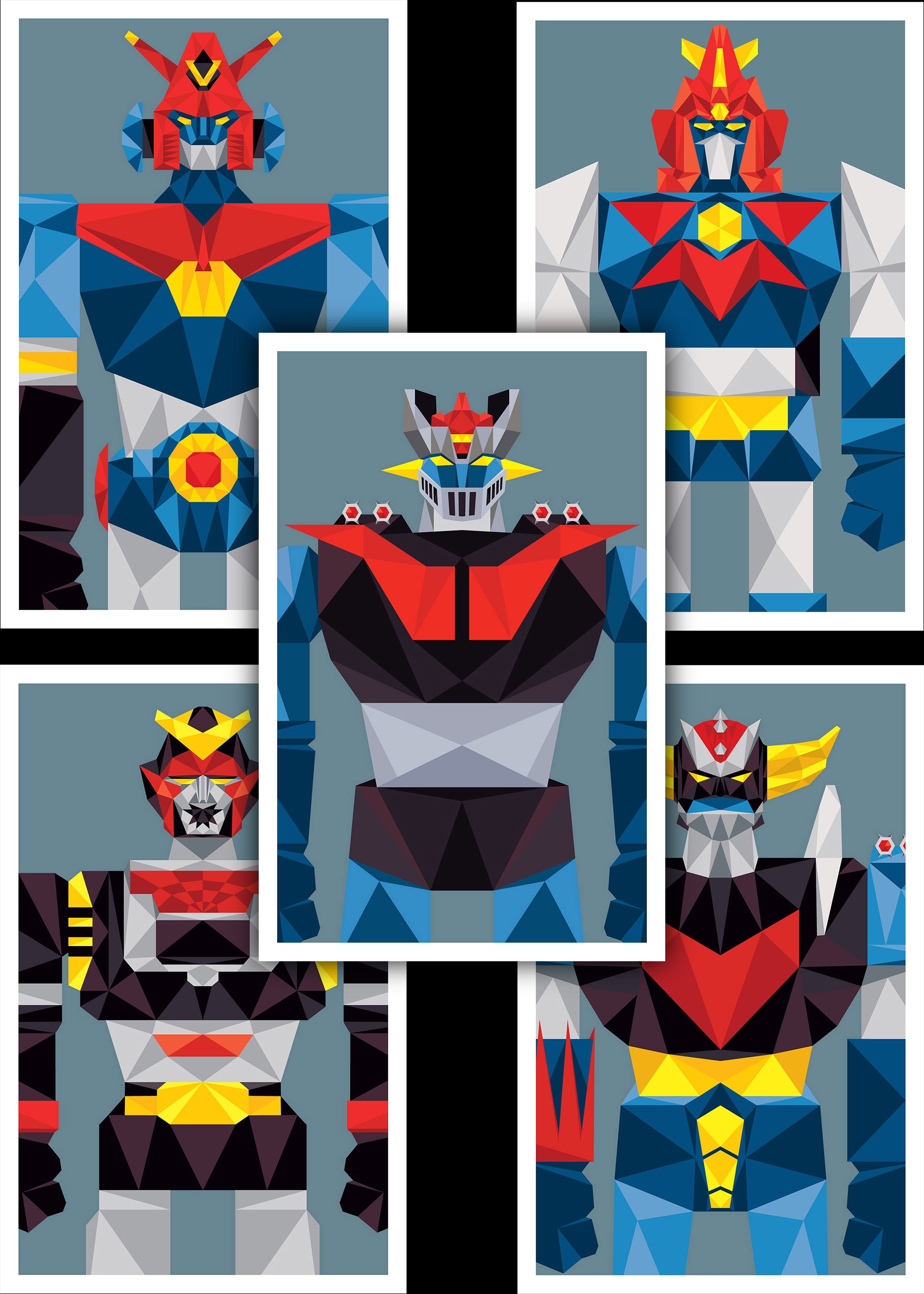 Shogun Warriors 11x17 Print Set 2 (mazinger Z, Combattra, Voltes V ...