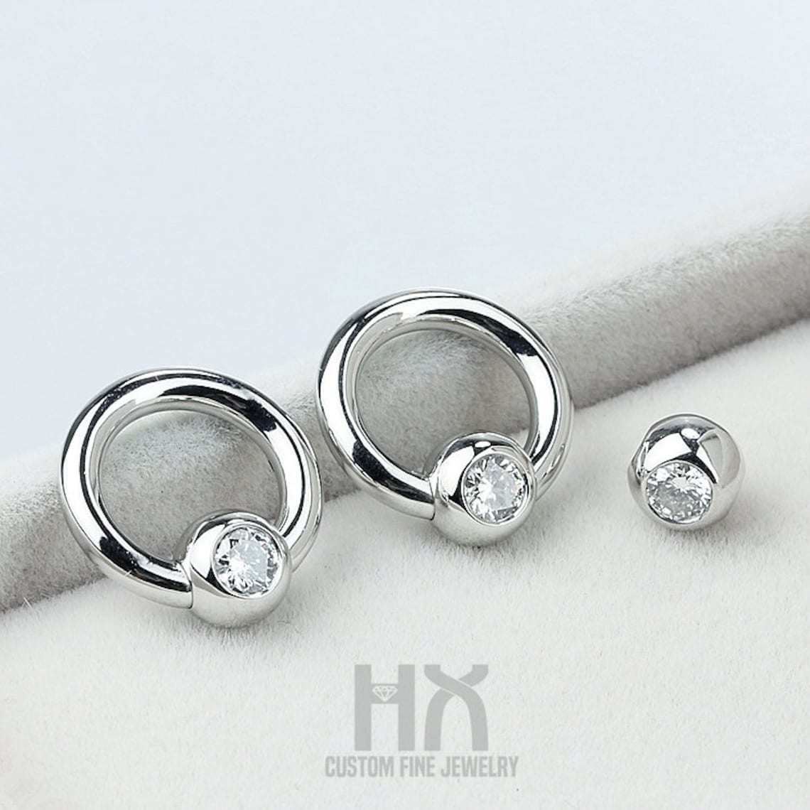 Diamond Prince Albert Ring in Solid PlatinumPT950 /Captive | Etsy