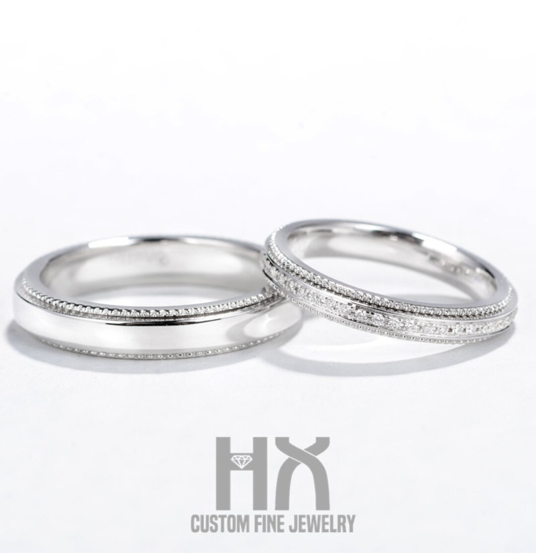 Diamond Spinner Bands in 18k Gold/spinner Rings/couple - Etsy