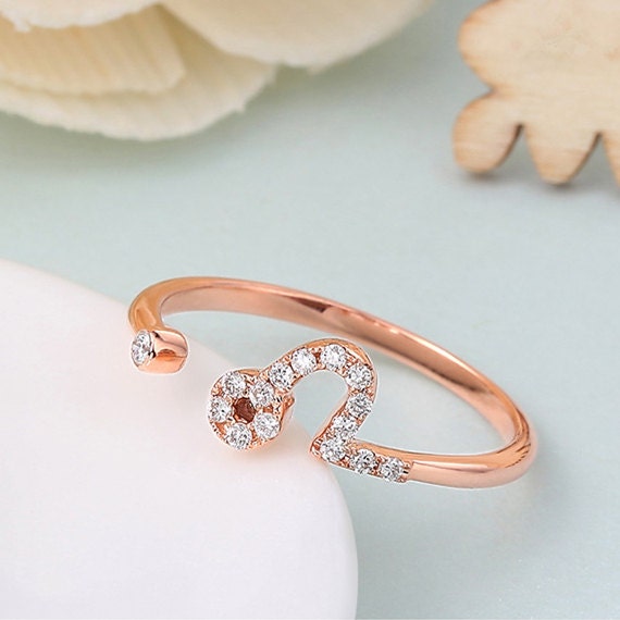Diamond Zodiac Ring in 18k Solid Gold/constellation Ring/minimalist ...