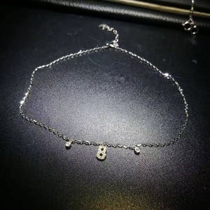 Diamond Number Charm Anklet in Solid 18k Gold/numerals Anklet or ...