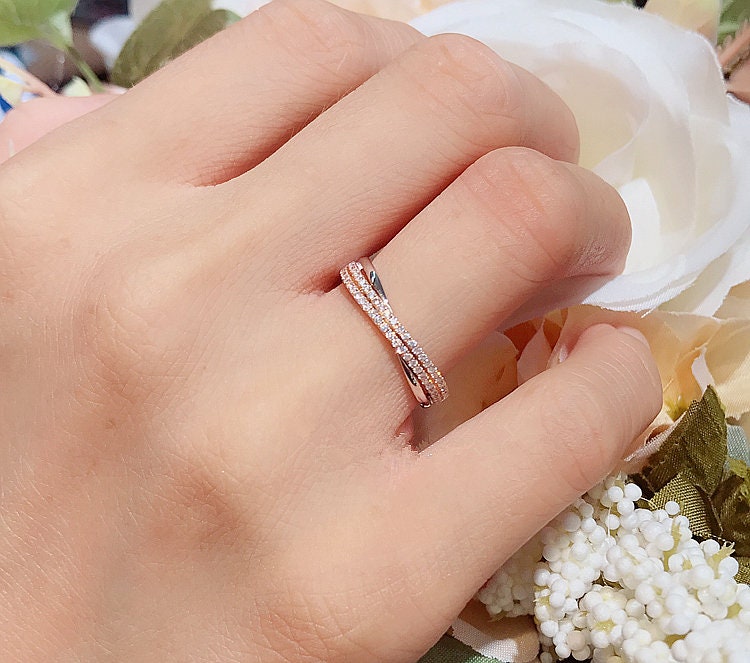 Diamond Matching Wedding Bands in Two Tone 18k Gold/Couple | Etsy