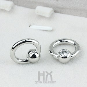 Diamond Prince Albert Ring in Solid Platinumpt950 /captive Bead Ring ...