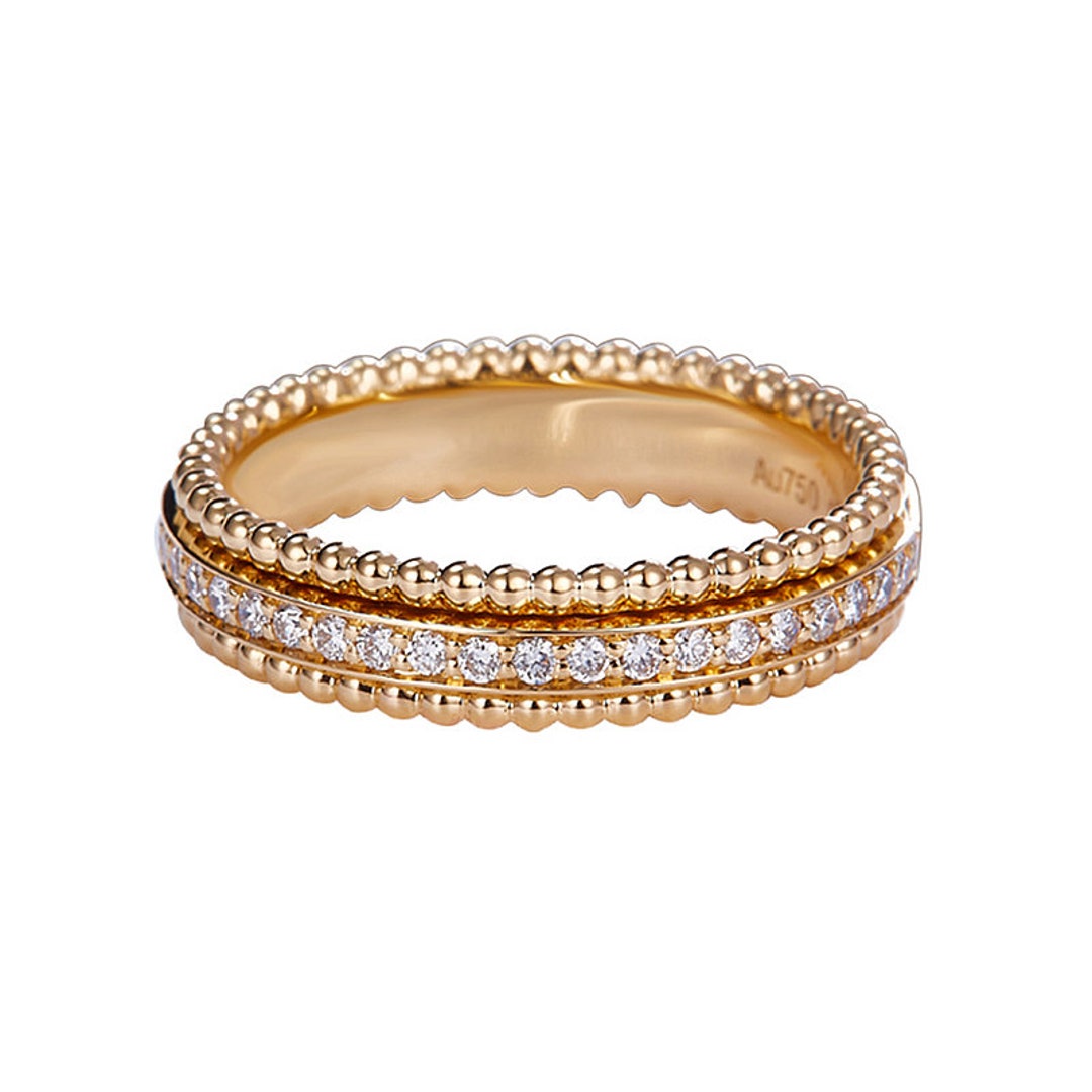 Diamond Full Eternity Spinning Wedding Ring in Solid 18k Gold/custom ...