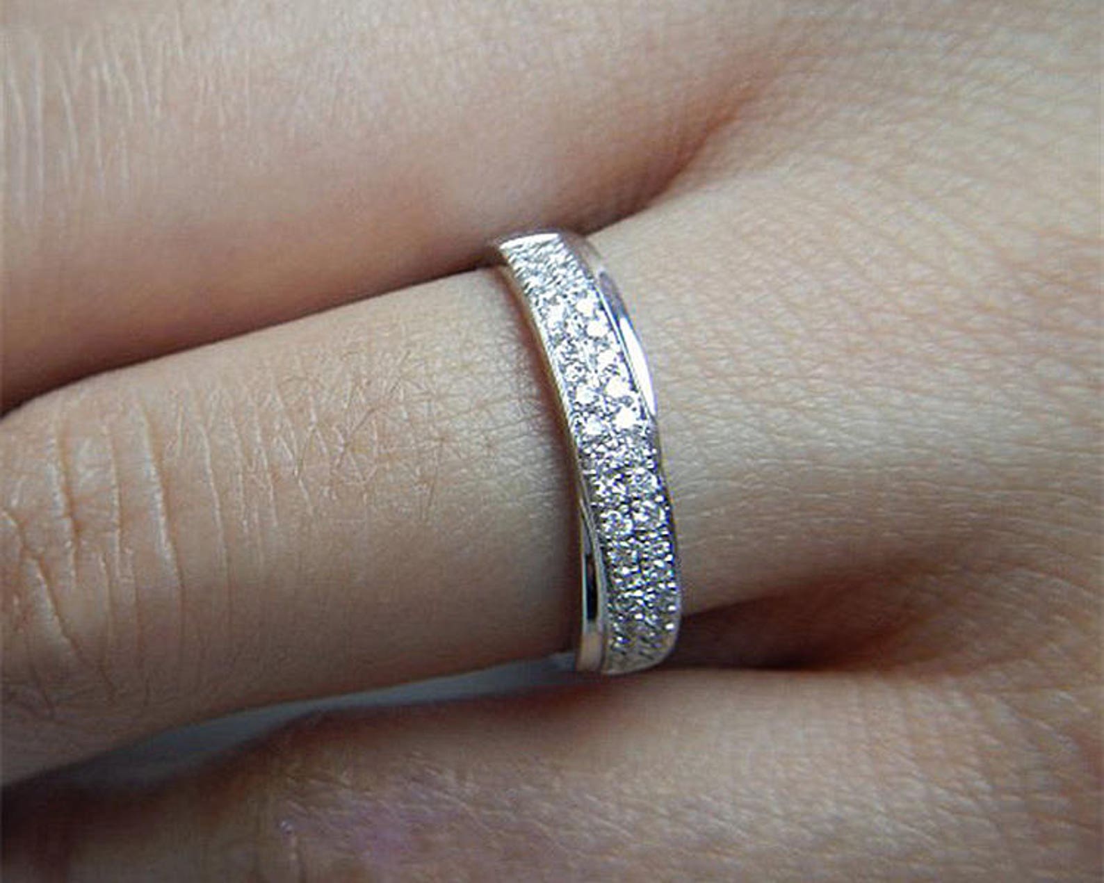 Diamond Wedding Bands in 18k Gold/couple Ring Set/his and Her - Etsy