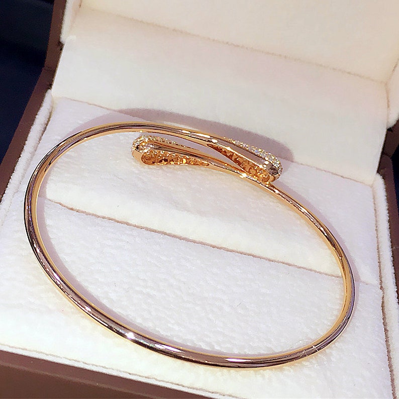 Diamond Wrap Cuff Bangle in Solid 18K Gold/custom Fine - Etsy