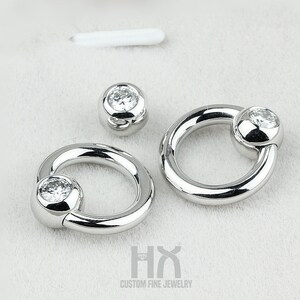 Diamond Prince Albert Ring in Solid Platinumpt950 /captive Bead Ring ...