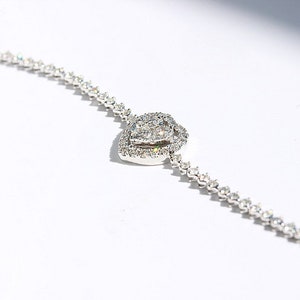 HX Jewelry | Diamond Heart Tennis Bracelet in Solid 18k Gold/custom ...