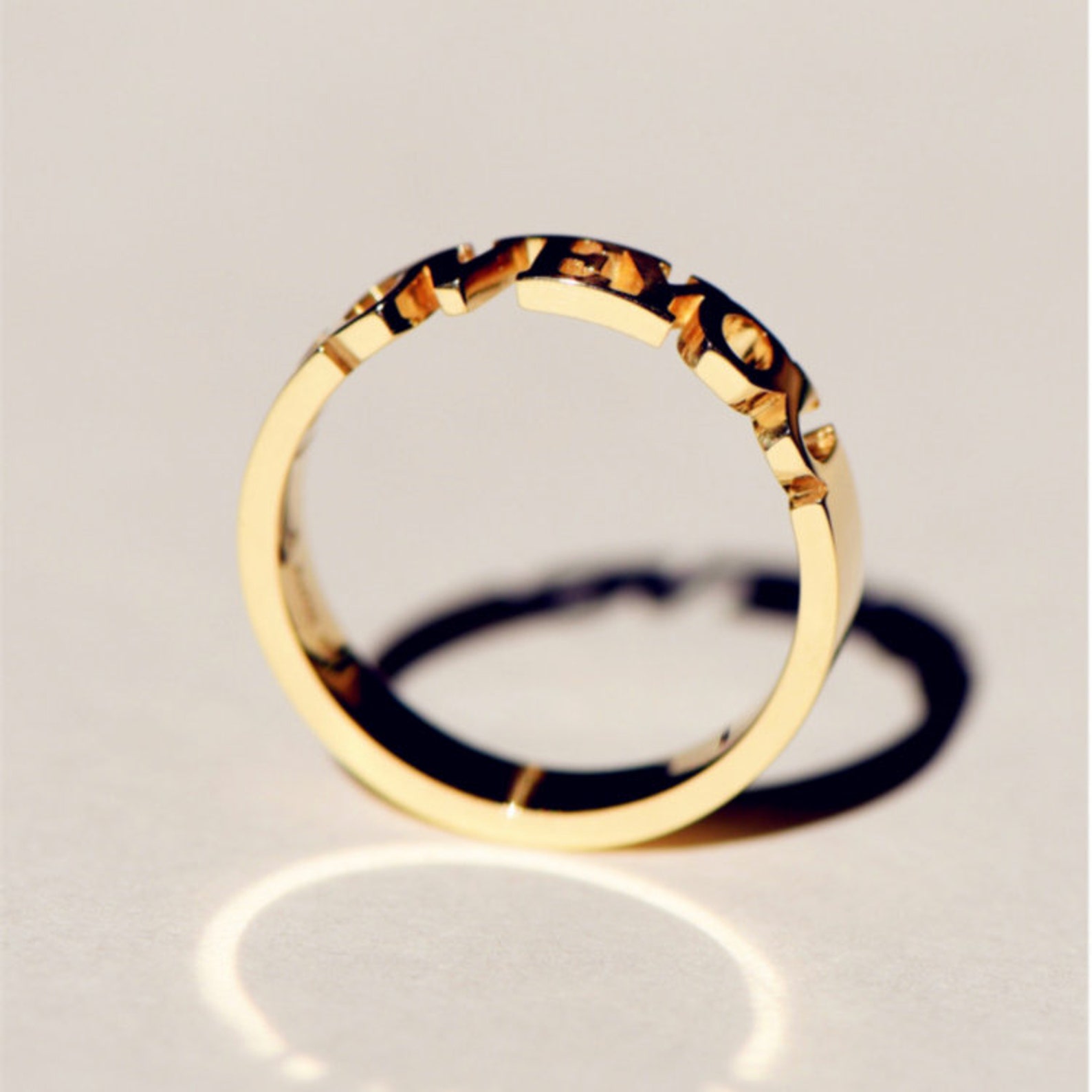 Personalized Name Ring in Solid 18K Gold/custom Name Wedding Band ...