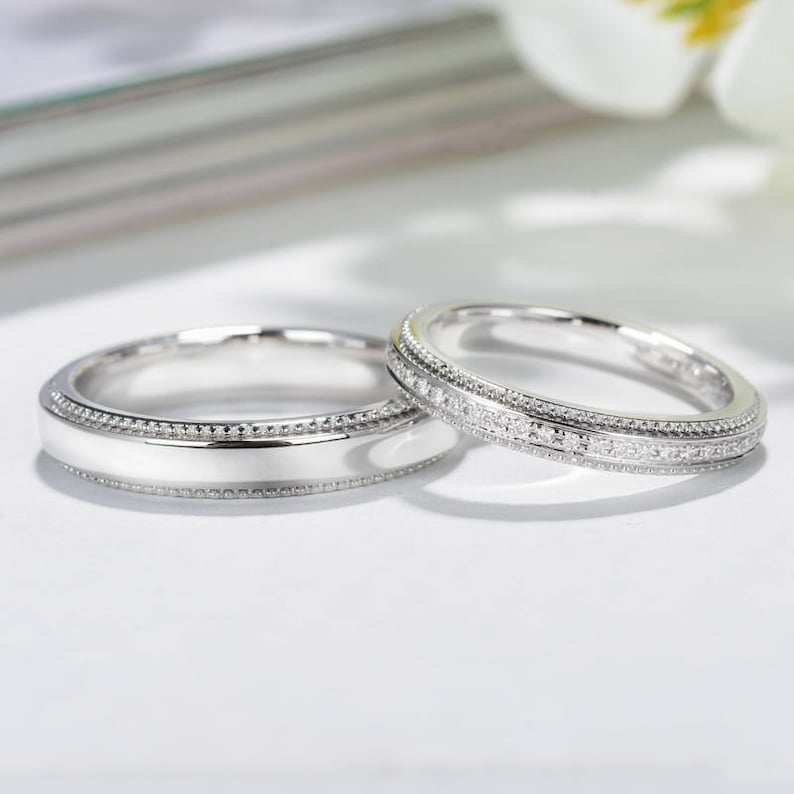Diamond Spinner Bands in 18k Gold/spinner Rings/couple - Etsy