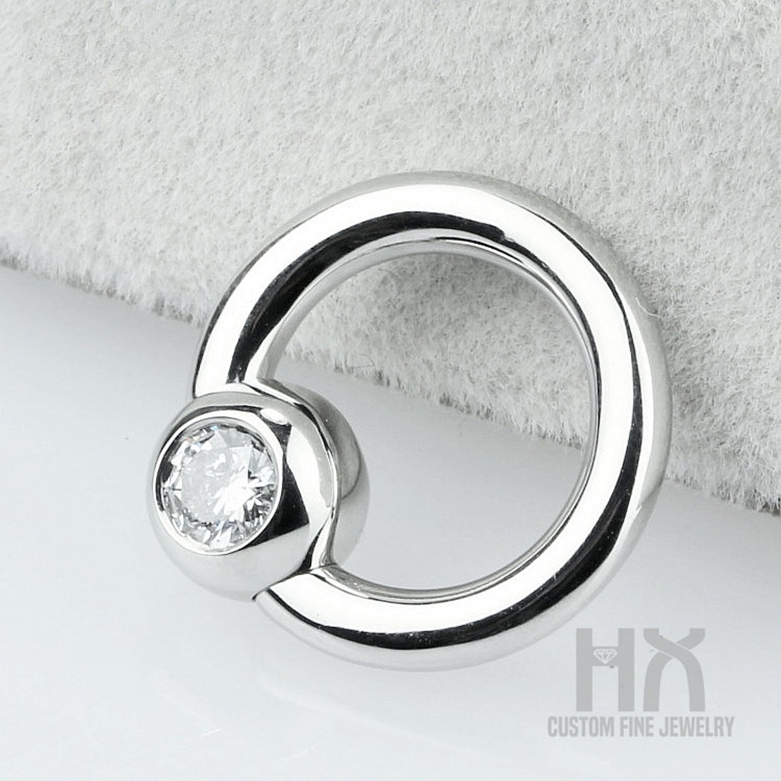 Diamond Prince Albert Ring in Solid Platinumpt950 /captive - Etsy UK