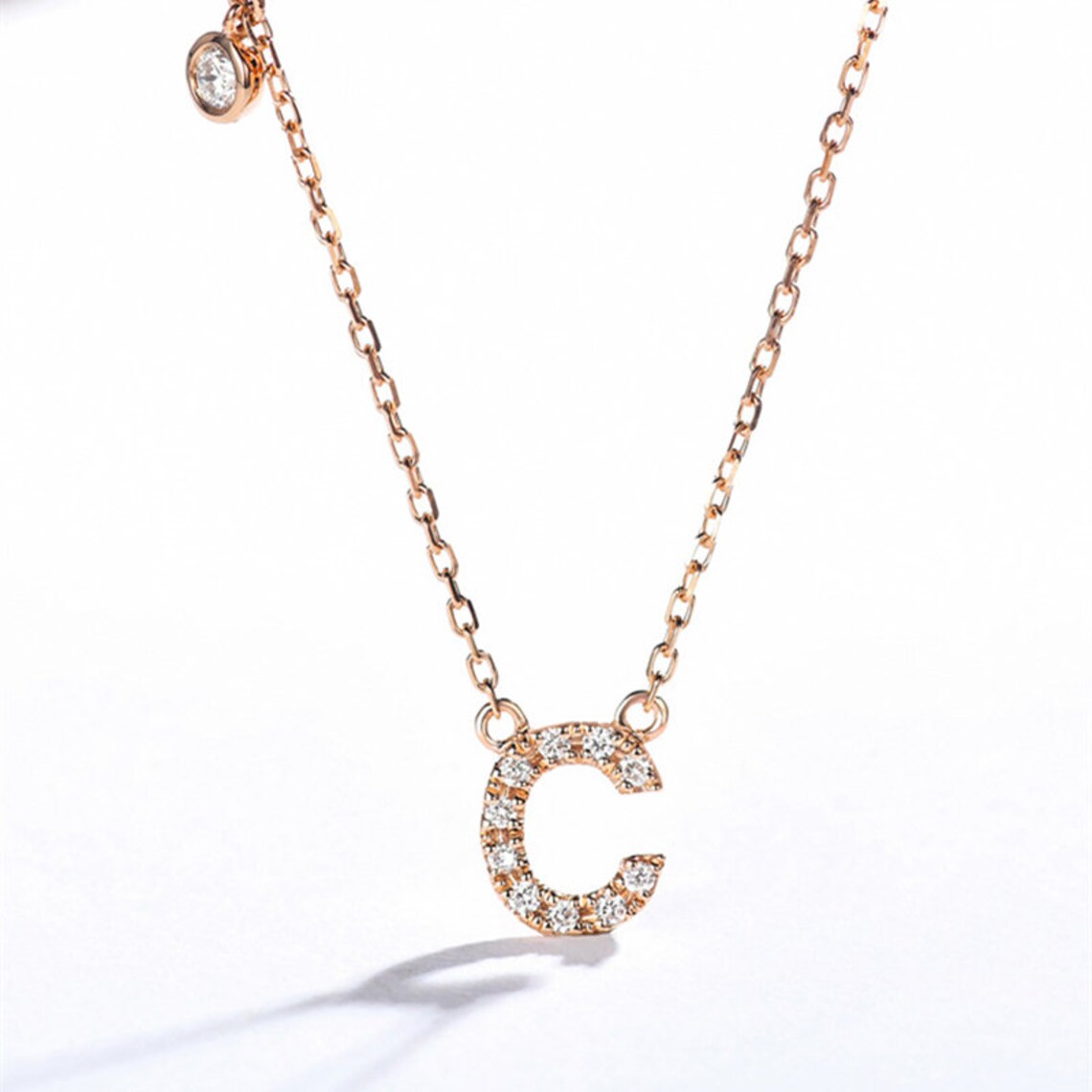 Diamond Letter Pendant in Solid 18k Gold/diamond Name - Etsy